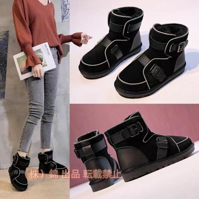 スノーブーツレディース滑らない保温防寒防水防滑雪雨キルティングおしゃれシンプルスノーシューズミドル丈長靴株式会社錦レインブーツ防滑保暖暖かい