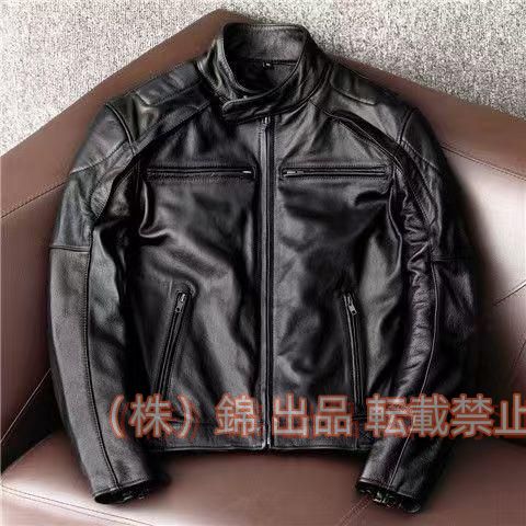 人気新品！カウハイド パテッド Ver.2 シングルライダース レザージャケット ブラック 株式会社錦イタリアンレザー 牛革
