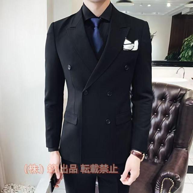スリムスーツ メンズ スリーピーススーツ メンズスーツ 無地 スーツ株式会社錦 スーツセット フォーマルスーツ ダブル 卒業式 紳士服