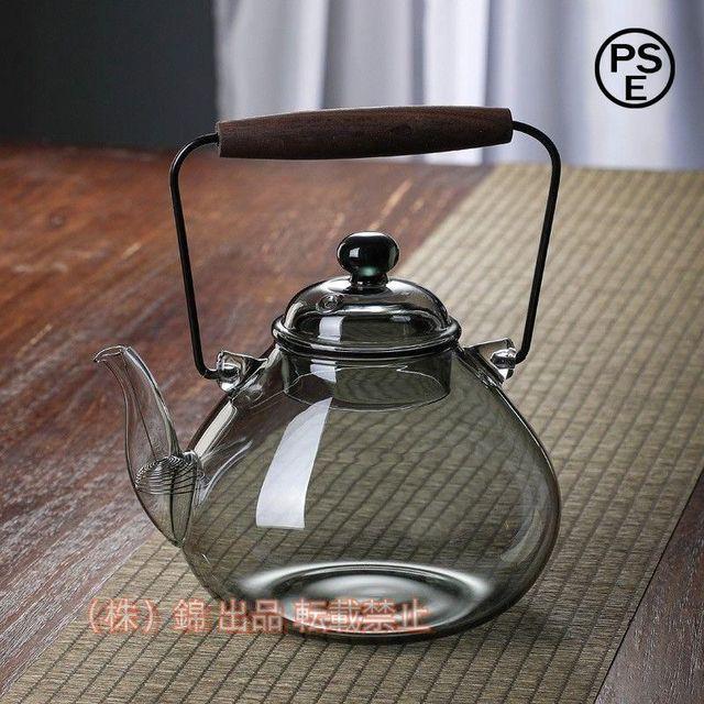 耐熱ガラスポット ティーポット 紅茶ポット 透明 直火可 茶ポット 直火電気ケトル対応 テンレス茶こし一体型蓋 株式会社錦大容量 茶こし付き ガラス製ポット