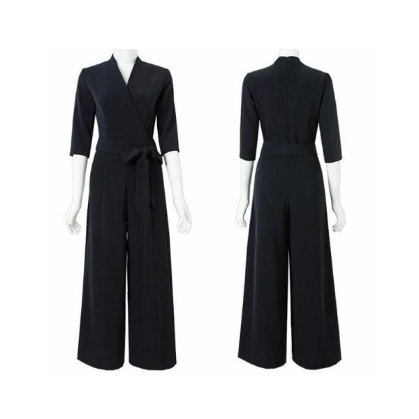 パンツドレス かっこいい 袖あり パーティードレス パンツ 結婚式