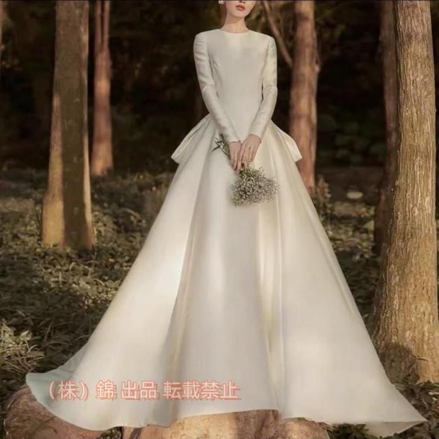 新品ウェディングドレス ウエディングドレス白 パーティー 可愛い 花嫁ロングドレス 結婚式 トレーンライン 錦 二次会 フォームドレス お呼ばれ 挙式hs6797