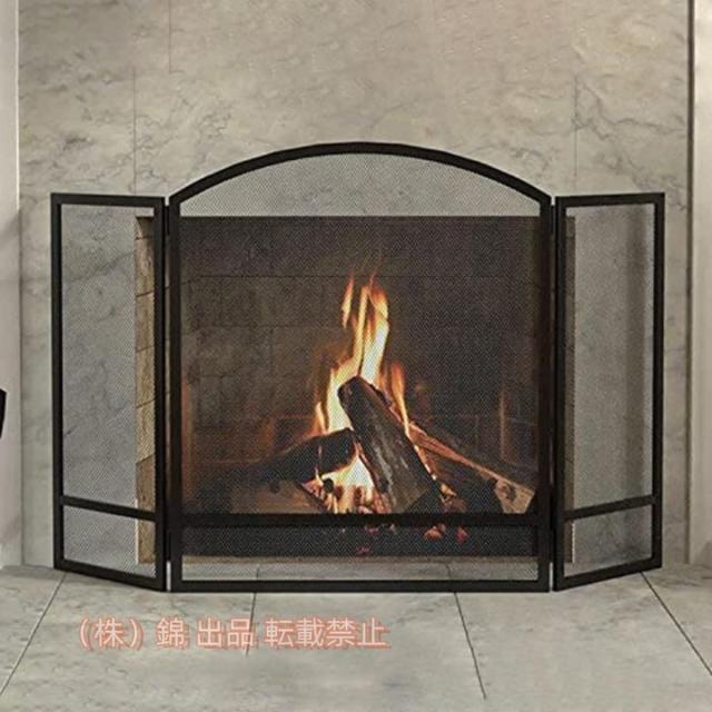 暖炉 スクリーン 子供に安全な暖炉のゲートスクリーン、 薪/ファイヤーピット/用のスタンドアロンファイヤースパークメッシュカバー、株式会社錦 折りたた
