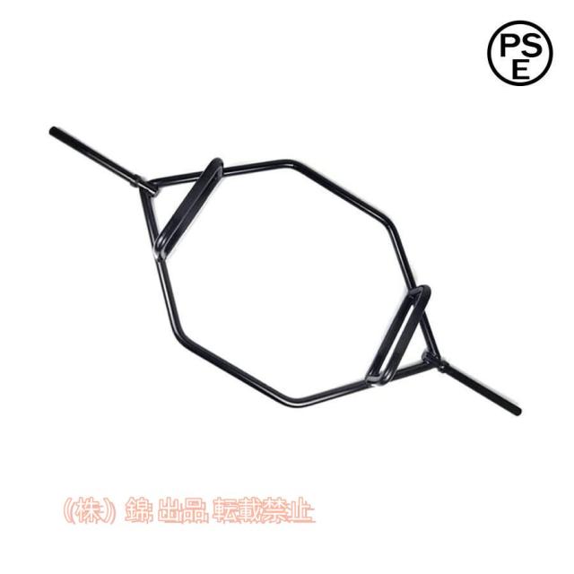 ヘックスバー スクワッ六角バーベルバー 錦 中空リングバー 直径2.5cm ステンレス鋼+クロムメッキ表面デザイン ジム屋内エクササイズフィットネス機器 - 黒