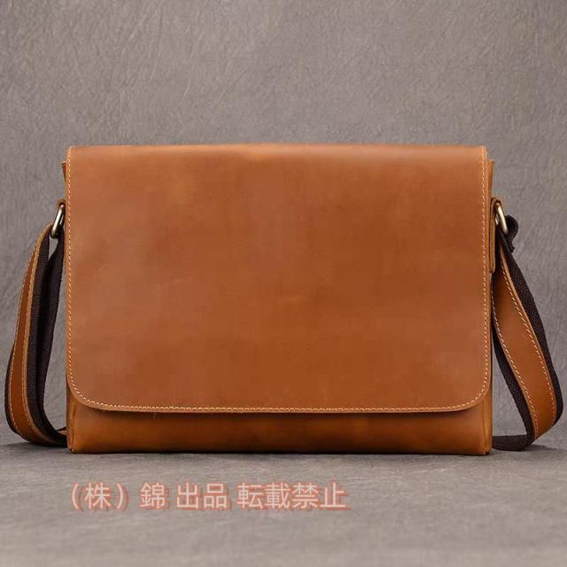 ショルダーバッグ メンズ 斜めがけ ビジネスバッグ 手縫う 手作り 上質レザー 縦型 肩掛け 株式会社錦 大容量 通勤