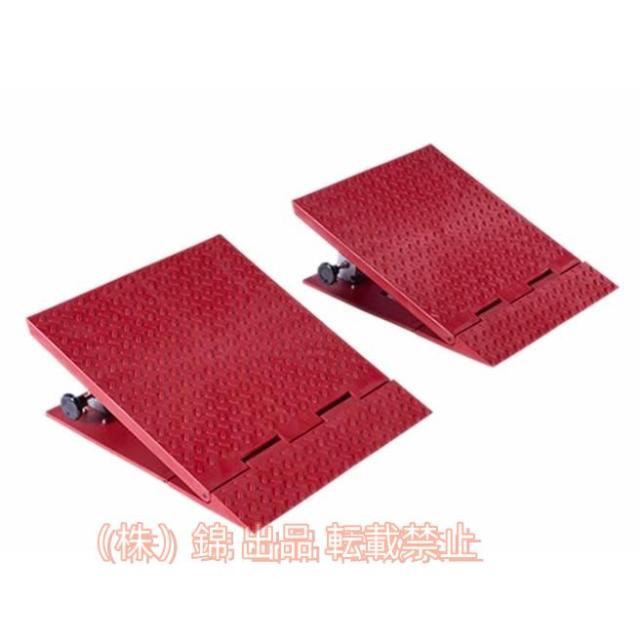 病院上り坂マット、滑り止めポータブルサービススロープ障害者用車椅子用スロープ屋外高さ調節可能な三角形パッド/Red/50*56*13.5-22Cm
