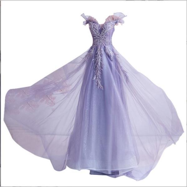 袖ありロングドレスナイトドレスパーディードレスウエディングドレスa