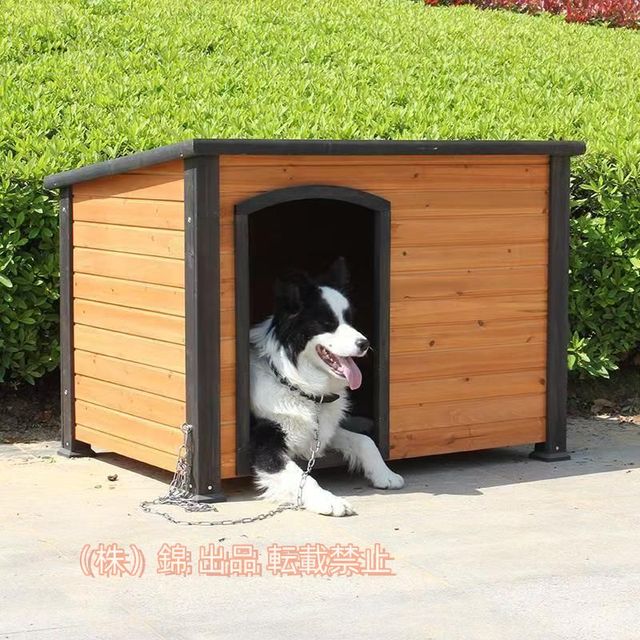 犬小屋・ケージ 大中犬小屋ペットの犬小屋屋外の猫小屋防寒暖かいウサギの穴厚い動物シェルター (Color : Brown Size : 65*67*85cm)