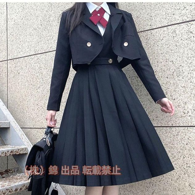 卒業式スーツ女の子小学生ワンピース6点セット入学式子供服卒服小学校卒業式子供錦スーツフォーマルスーツ卒業式服お受験発表会ブラック黒ネイ