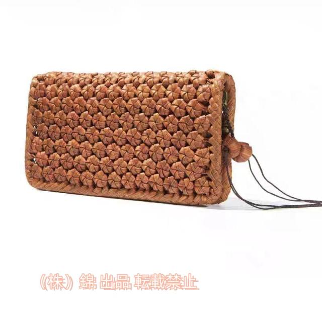 送料無料 高級品 山葡萄 長財布 花編みやまぶどう財布 手編み ウォレット 株式会社錦男女兼用