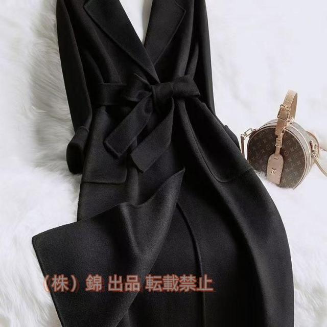 両面カシミヤコート テーラード ジャケット レディースロングコート チェスターコート株式会社錦秋冬 通勤 羊毛 お洒落 上品 ベルト ウールコート 暖かい