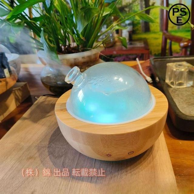 【限り】加湿器 木製 丸ドーム アロマ ガラス 乾燥対策 アロマ ディフューザー 加湿機 LED 照明 アロマ ランプ ナイト株式会社錦 ライト 超音波 アロマ