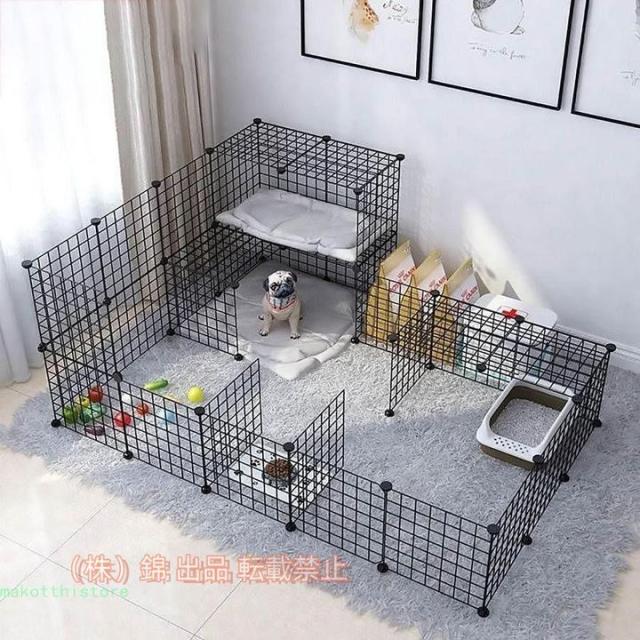 DIYペットフェンス小動物ケージ犬フェンス猫ゲージキャットケージウサギフェンス移動便利非常に広いイベントスペースペットフェンス錦超小型犬、猫、