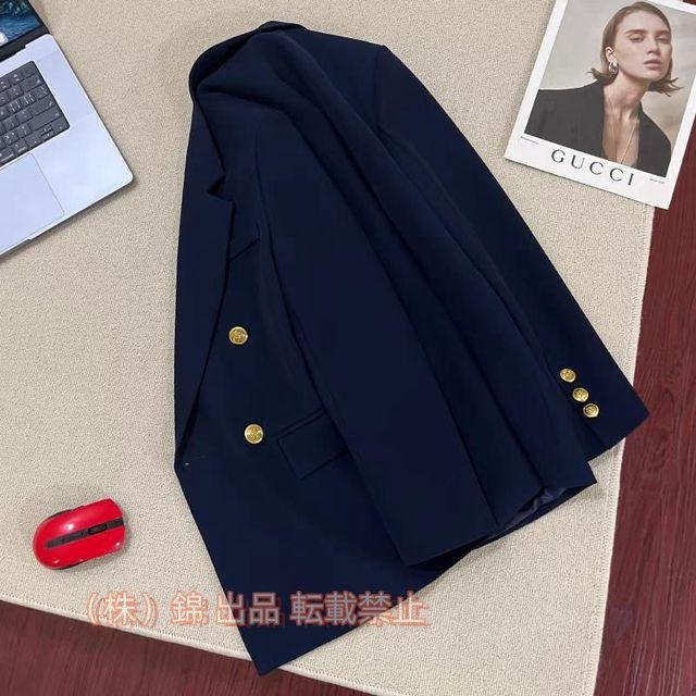 ネイビーダブルジャケット　紺ブレ　ブレザー　通勤　通学　厚手　防寒　テーラードブルゾン 株式会社錦 紺色　細く見える　　20代30代40代50代60代
