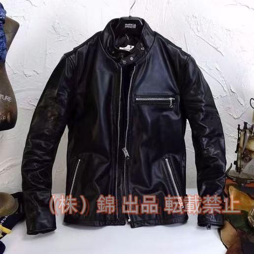 新品 ホースハイド スタンダードスタイル シングルライダース レザージャケット ブラック トスカーナ 株式会社錦イタリアンレザー 馬革