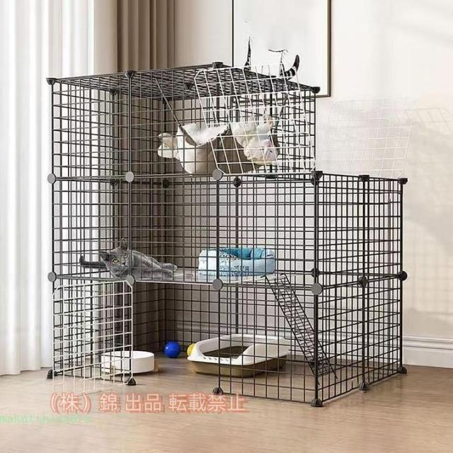 大型猫ケージ屋内 ? DIY 猫ベビーサークル取り外し可能な猫屋外エンクロージャ小動物ケージ猫フェンス  錦1 3 匹の猫に最適な大型運動場 (Size : 111x75x109