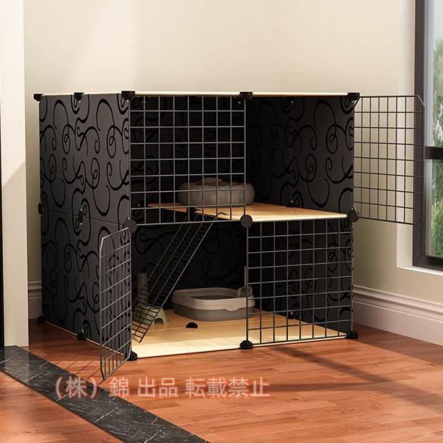 猫ケージ大型猫ケージ3段DIYコンビネーション脱走防止ペット，キャットケージ大型組立簡単折りたたみ株式会社錦キャットケージドア付き猫用ケージ多頭飼い幅約3