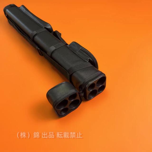 ビリヤード キューケース だ円形ハード キューケース 株式会社錦ブラック 3B6S (バット3本シャフト6本収納)