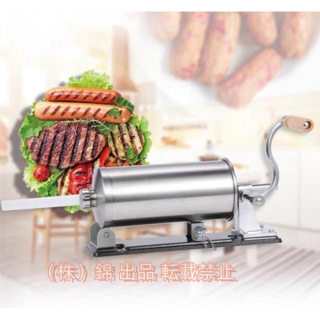 ６ポッド手動ソーセージメーカーソーセージスタッファーステンレススチールホームメイド横型肉充填キッチンマシン錦詰め物チューブ8本入りソーセージ充填器