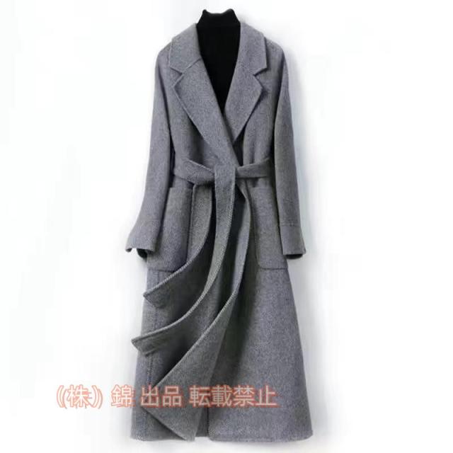 ヘリンボーン　リバーコート　ロングコート　ウール　ダブルフェイス　一枚仕立て　株式会社錦大きいサイズ有りSからXL