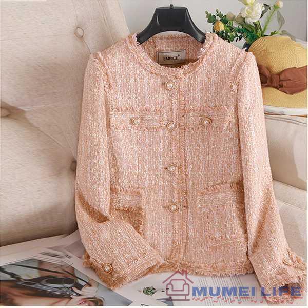 ノーカラージャケット ツイード ピンク フォーマル 入学式 七五三