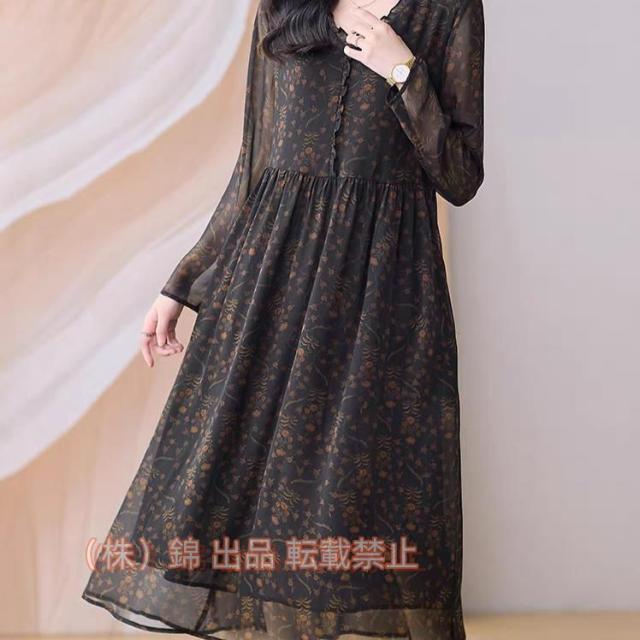ギャザー 花柄 フォーマル 姪の結婚式 60代 ワンピース 叔母 お宮参り 上品 食事会 両親 顔合わせ 株式会社錦 服装 50代 70代 ファッション 祖母 母親 女性