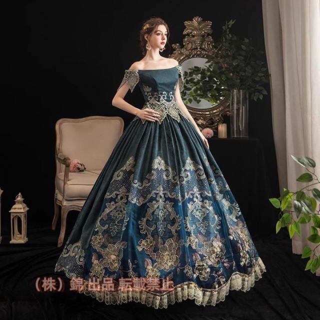 貴族 ステージ衣装 オペラ声楽 中世貴族風 お姫様ドレス 宮廷 オフショルダー パーティー ファスナータイプ 株式会社錦演奏会用ロング