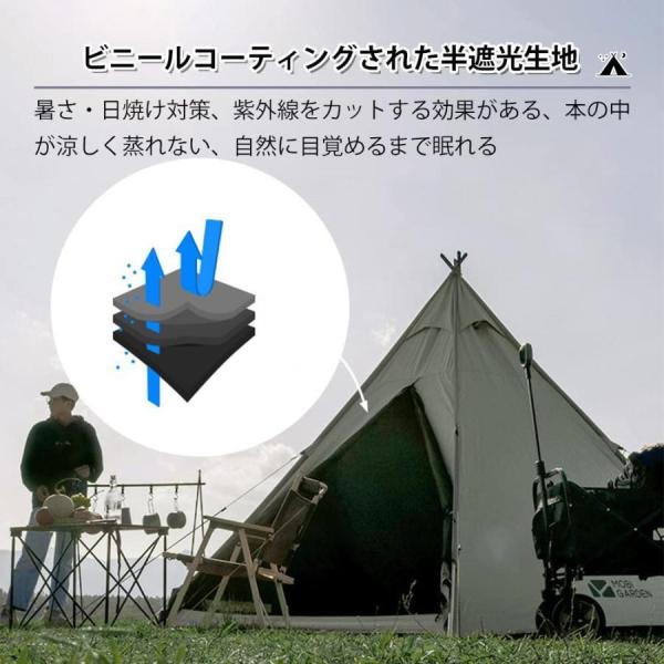 4人 ピラミッドテント 防水 耐風 通気 日焼け防止 株式会社錦 簡単設営