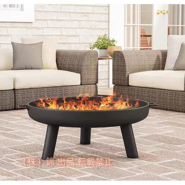 大型丸型ファイヤーピット、屋外薪火ボウル、防錆鋳鉄暖炉、株式会社錦 屋外裏庭デッキキャンプビーチ用