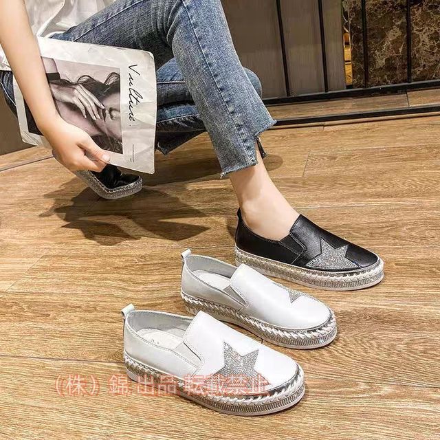 スリッポン レディース キラキラ ラインストーン 疲れない 大人 可愛い 株式会社錦 きれいめ カジュアル こなれ感 春 夏 秋 お出かけ スニーカー 白 黒