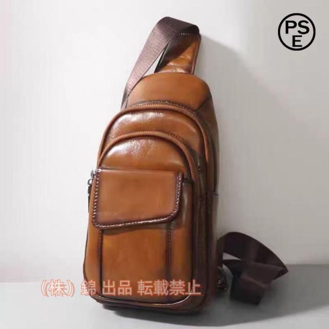 ボディバッグ メンズ 本革 2way 斜め掛け ショルダーバッグ 自転車 鞄 レザー ワンショルダー カジュアル株式会社錦 機能性