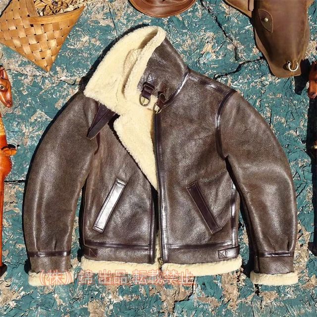 3ムートンジャケット 本革フライトジャケット 本革 復古調　株式会社錦 本皮　羊革 メンズ 防寒