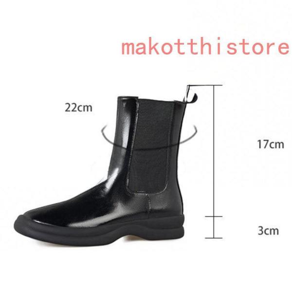 レディース ショートブーツ 本革 サイドゴアブーツ 牛革 ローヒール チェルシーブーツ 錦 厚底 身長アップ アンクルブーツ プラットフォーム レザー 4.5cm