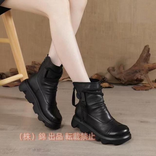 ブーツレディース靴長靴ダウンブーツスノーブーツミドルブーツ黒ブラック防水雨の日滑りにくいスパイク錦履きやすいシンプル歩きやすい秋冬雪