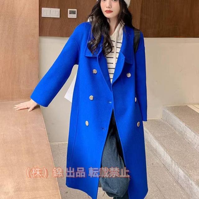 ウールロングコート　上質コート　リバーコート　ダブル　上品　大人　ダブルフェイス　株式会社錦スカイブルー　大人　上品