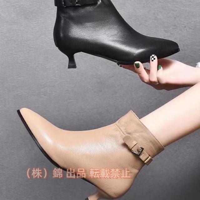 ショートブーツブーティーピンヒールポインテッドトゥサイドジップ可愛いピンヒール大きいサイズアンクルブーツ株式会社錦ベルド仕樣5cmヒールレディース靴
