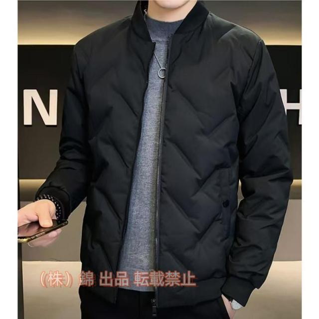 ダウンジャケット メンズ スタジャン ダウン入れ ジャケット 冬 キルティングジャケット 株式会社錦ジップアップ アウター ポケット付 あたたかい 防風 防寒