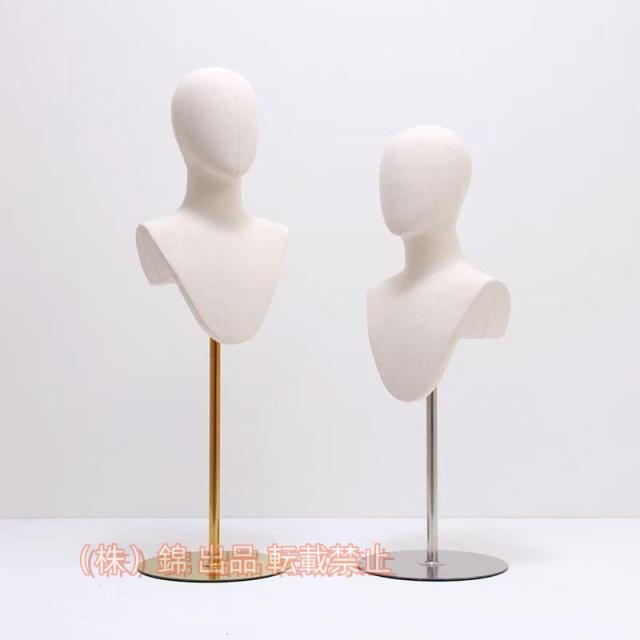 トルソーマネキンドレスフォームトルソボディ60.5/57.5cmウィッグ帽子サングラスジュエリー用のマネキンヘッド株式会社錦木製ベースと高さ調節可能なテーブル