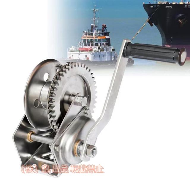 ボートトレーラー用ブレーキ付き8002600ポンドハンドウィンチフックとケーブル付きボートトレーラーウィンチ錦ステンレス鋼ウォームギアハンドウィンチ丈夫で頑