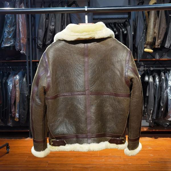 3ムートンジャケット 本革フライトジャケット 本革 復古調　本皮　株式会社錦羊革 メンズ 防寒 3ムートンジャケット 本革フライトジャケット 本革 復古調 本皮 株式