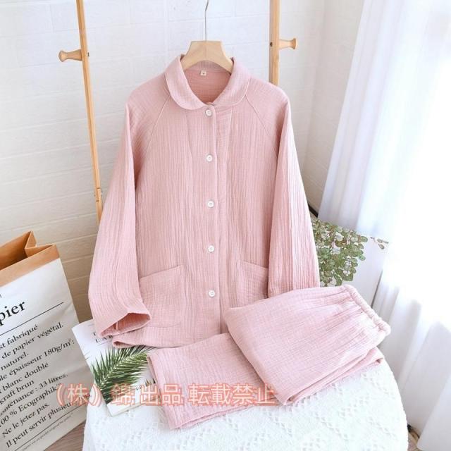 4重ガーゼパジャマふわふわ4重ガーゼパジャマ冬メンズレディース長袖綿100％4重ガーゼ前開きナイトウェア株式会社錦暖か冬ガーゼクリスマスプレゼント