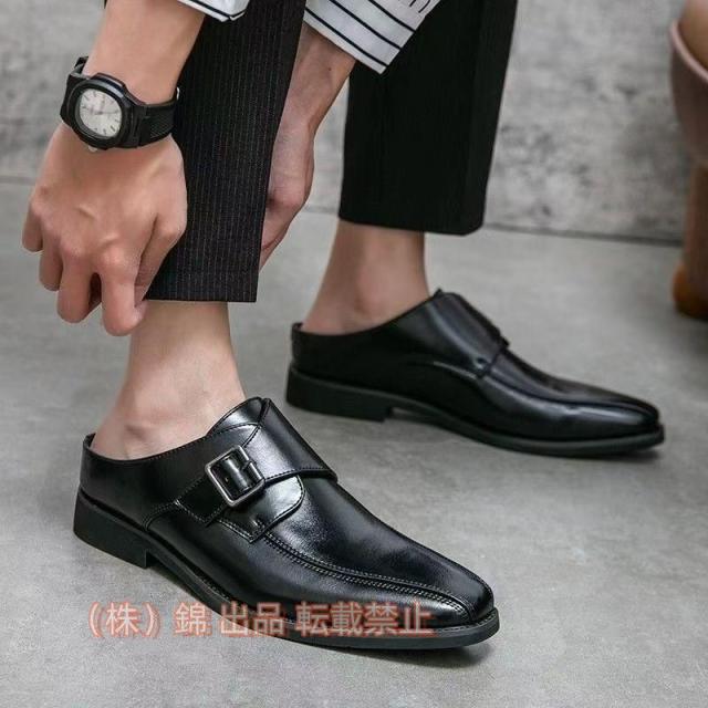 ビジネスシューズ メンズ 革靴 本革 皮靴 紳士靴 黒 ロングノーズ モンクストラップ スリッポン ローファー カジュアル株式会社錦 軽量 防滑