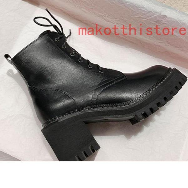 ブーツ ラウンドトゥ トラックソール レースアッ 厚底 編み上げ ワーク