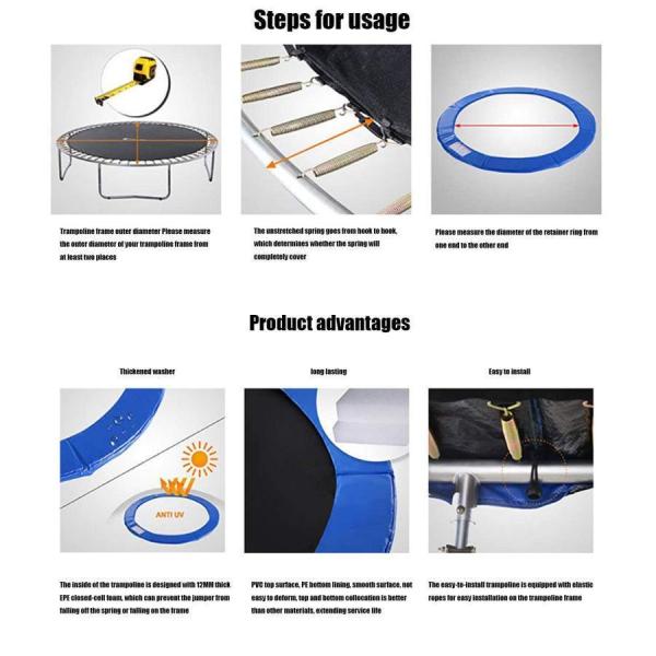 6/8/10/12/13/14/15 / 16Ftユニバーサルトランポリン交換用安全パッドスプリングカバー長持ちするトランポリンエッジカバーフィットネスアクセサリー グリーン 6/8/10/12/13/14/15 / 16Ftユニバーサルトランポリン交換用安全パッド
