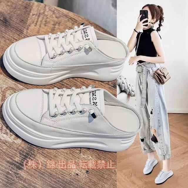 サンダルシンプルミュールレディース大きいサイズシューズ美脚ローヒールサボスリッパ楽ちん春夏株式会社錦疲れにくいスリッポンスニーカーきれい