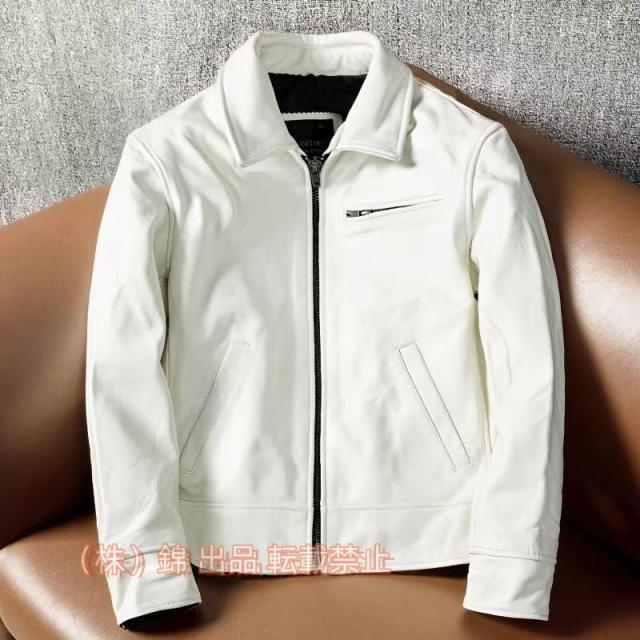 新作 レザージャケット スポーツジャケット 牛革 革ジャン 本革 メンズファッション バイクレザー アメカジ 株式会社錦 カウハイド トップス S?5X