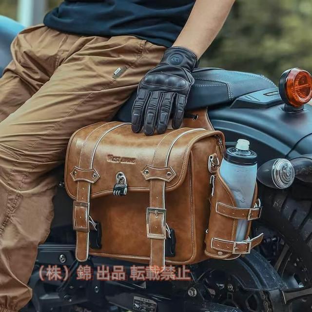 レトロオートバイリアシートバッグ 株式会社錦 大容量オートバイバッグユニバーサルオートバイ乗馬リアバッグオートバイツール収納サイドバッグ