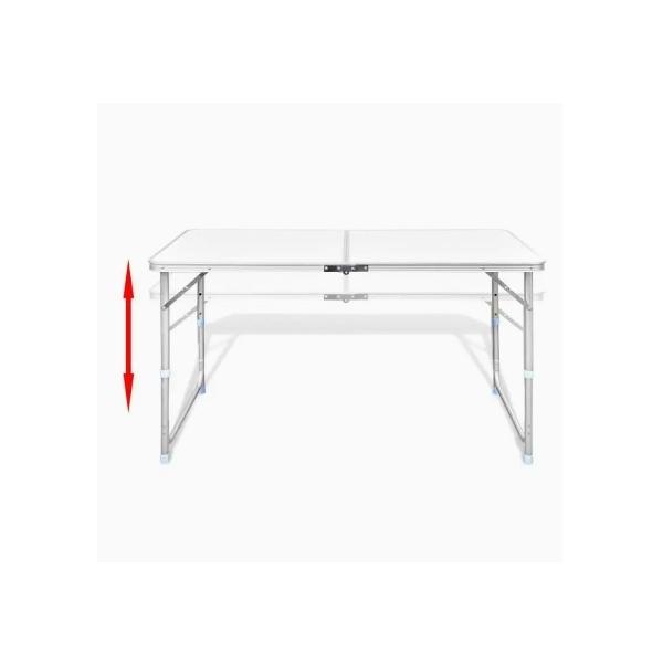 調節可能なアルミ製折りたたみテーブル 株式会社錦 119.38cm x 60.96cm、キャンプ?テールゲーティング?ビーチアウトに便利で軽量