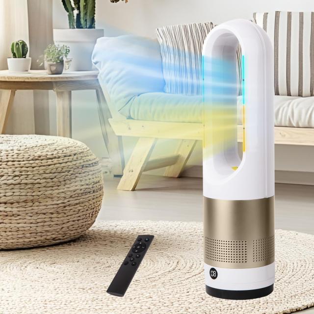 セラミックヒーター タワーファン ECO恒温機能搭載 20℃~ 35℃温風温度調節可能 8段階送風調節 PSE認証済み 日本語説明書付き[日本ブランド]