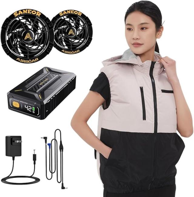 [Daonaca] 作業服 【42V超高出力 40500mAh大容量】 ファン付きベスト ファンバッテリーセット 25H連続稼動 2つ駆動モード 7段階風量調節 ファン付き作業服 100%ポリエステ 男女兼用 熱中症対策 [日本国内ブランド正規品]